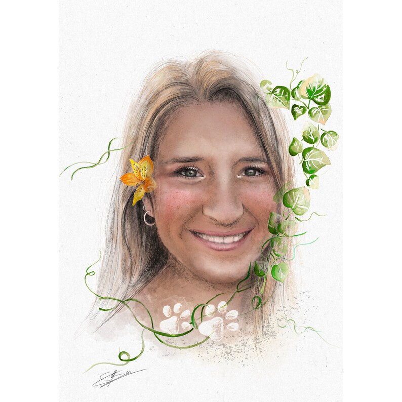 Personalized Portrait Illustration Sheet Illustration Made in Digital ...