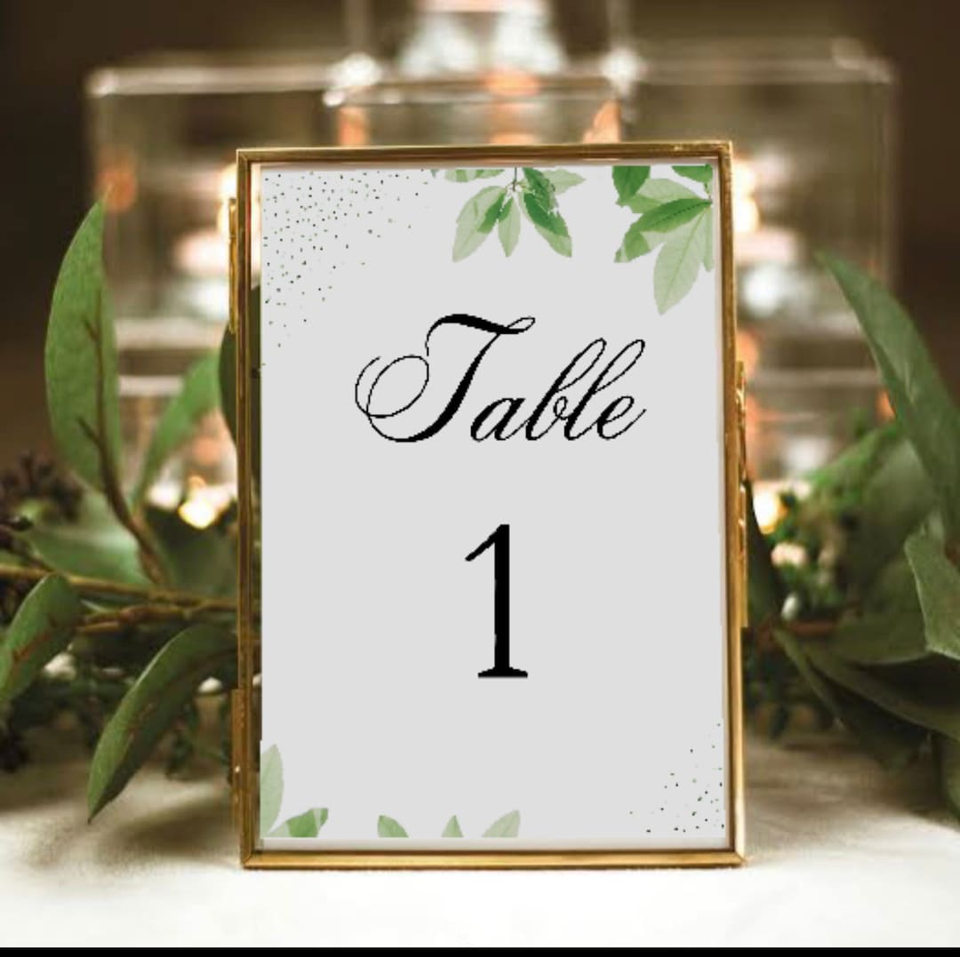 Table Number Template, Simple Table Numbers, Modern Minimalist Table ...