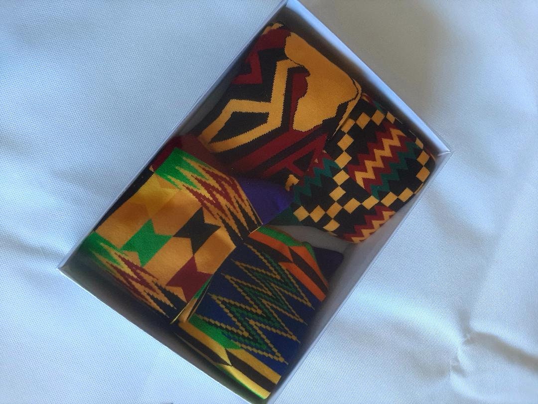 Sellghproducts 4pairs Ghana Kente Socks | Etsy