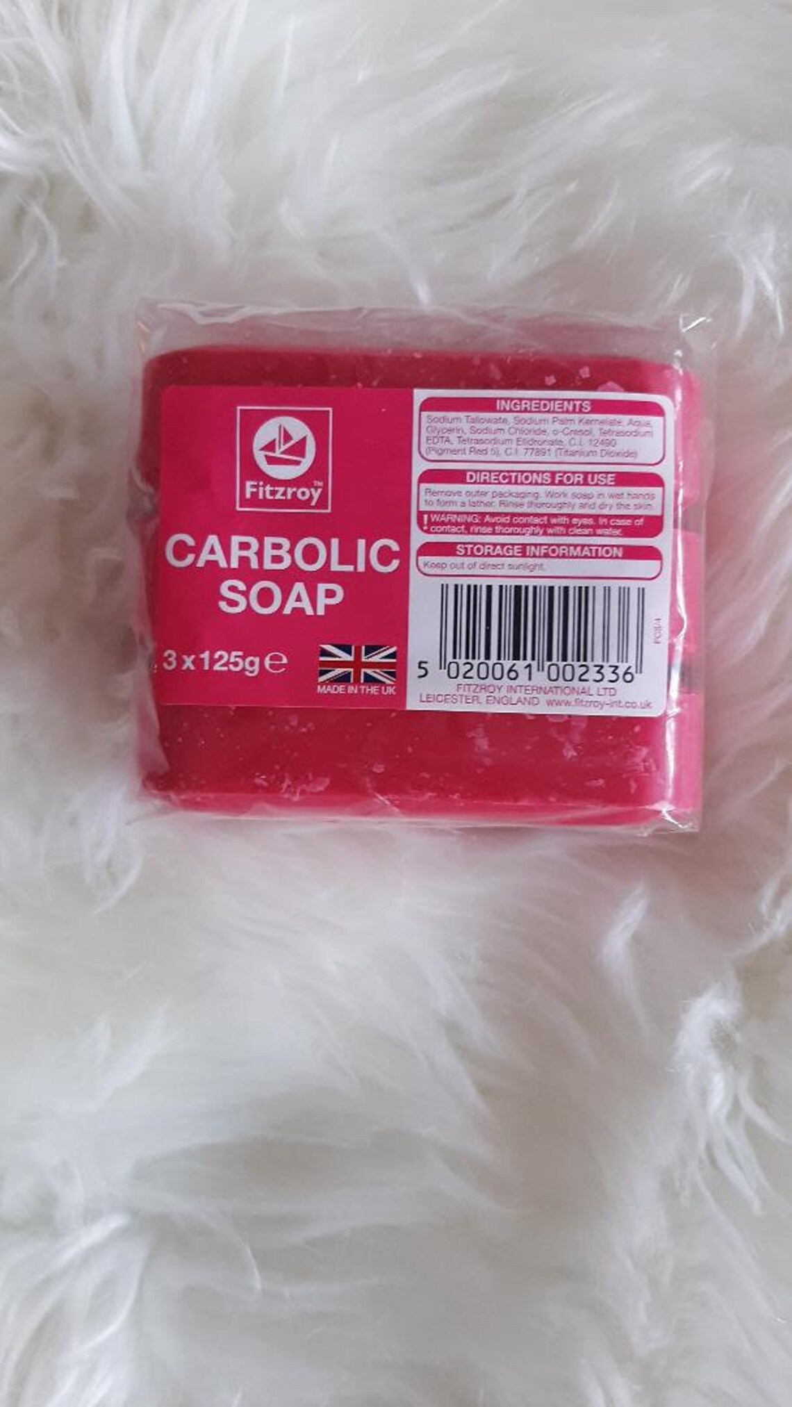 Fitzroy Carbolic Soap (3x125g), Mild Disinfectant Soap, PINK/RED Soap ...