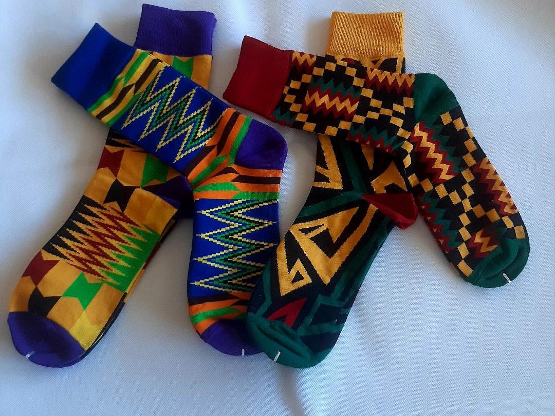 Sellghproducts 4pairs Ghana Kente Socks - Etsy