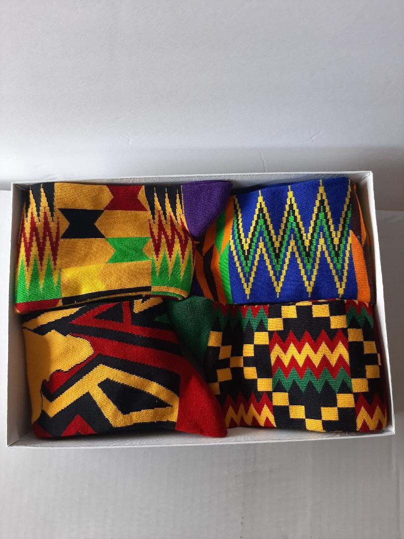 Sellghproducts 4pairs Ghana Kente Socks | Etsy