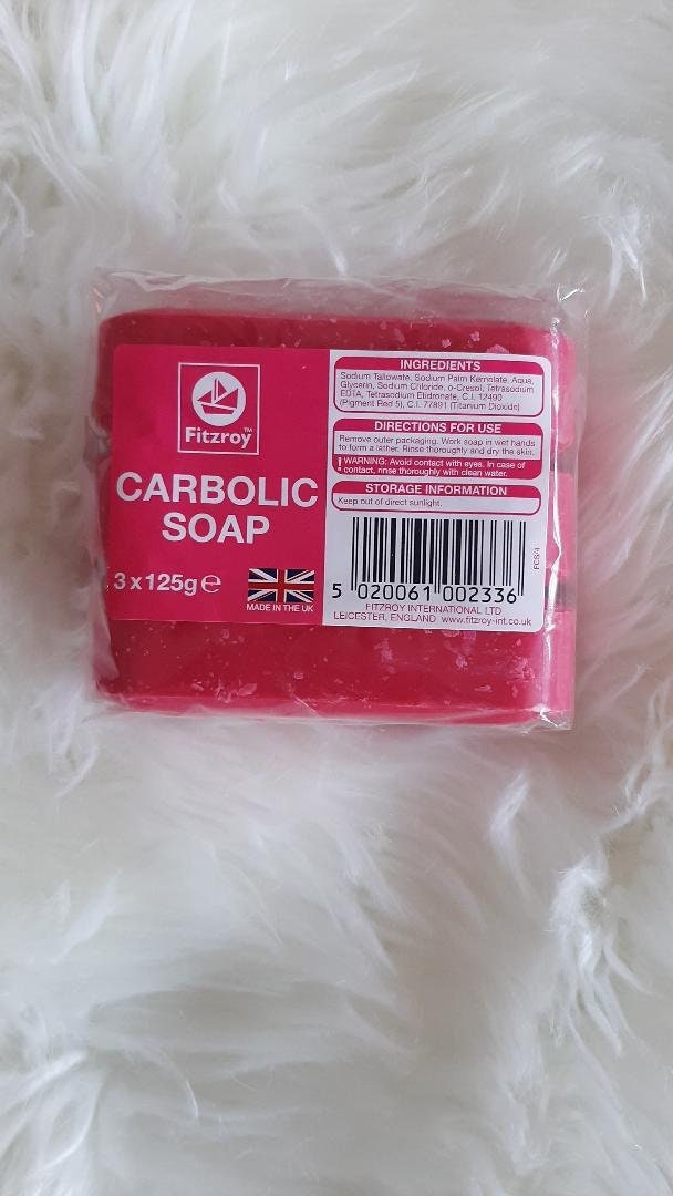 Fitzroy Carbolic Soap (3x125g), Mild Disinfectant Soap, PINK/RED Soap ...