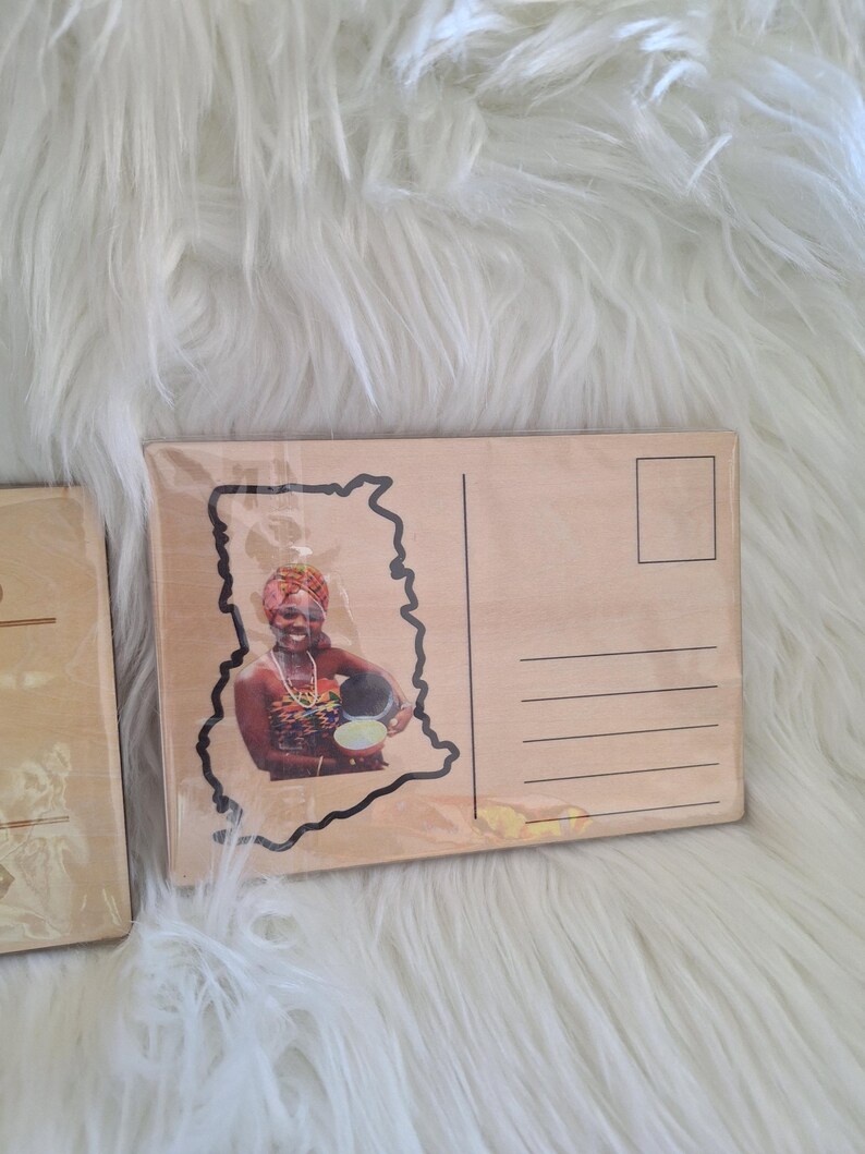 Adinkra Symbol Wooden Postcard, Ghana Map - Etsy