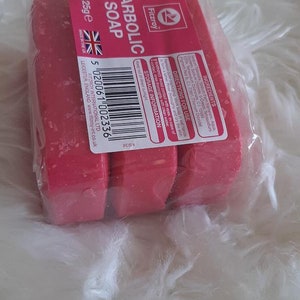 Fitzroy Carbolic Soap (3x125g), Mild Disinfectant Soap, PINK/RED Soap ...