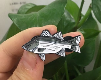 Bass Lapel Pin CC124 Bass Fish Fishing Freshwater - Etsy