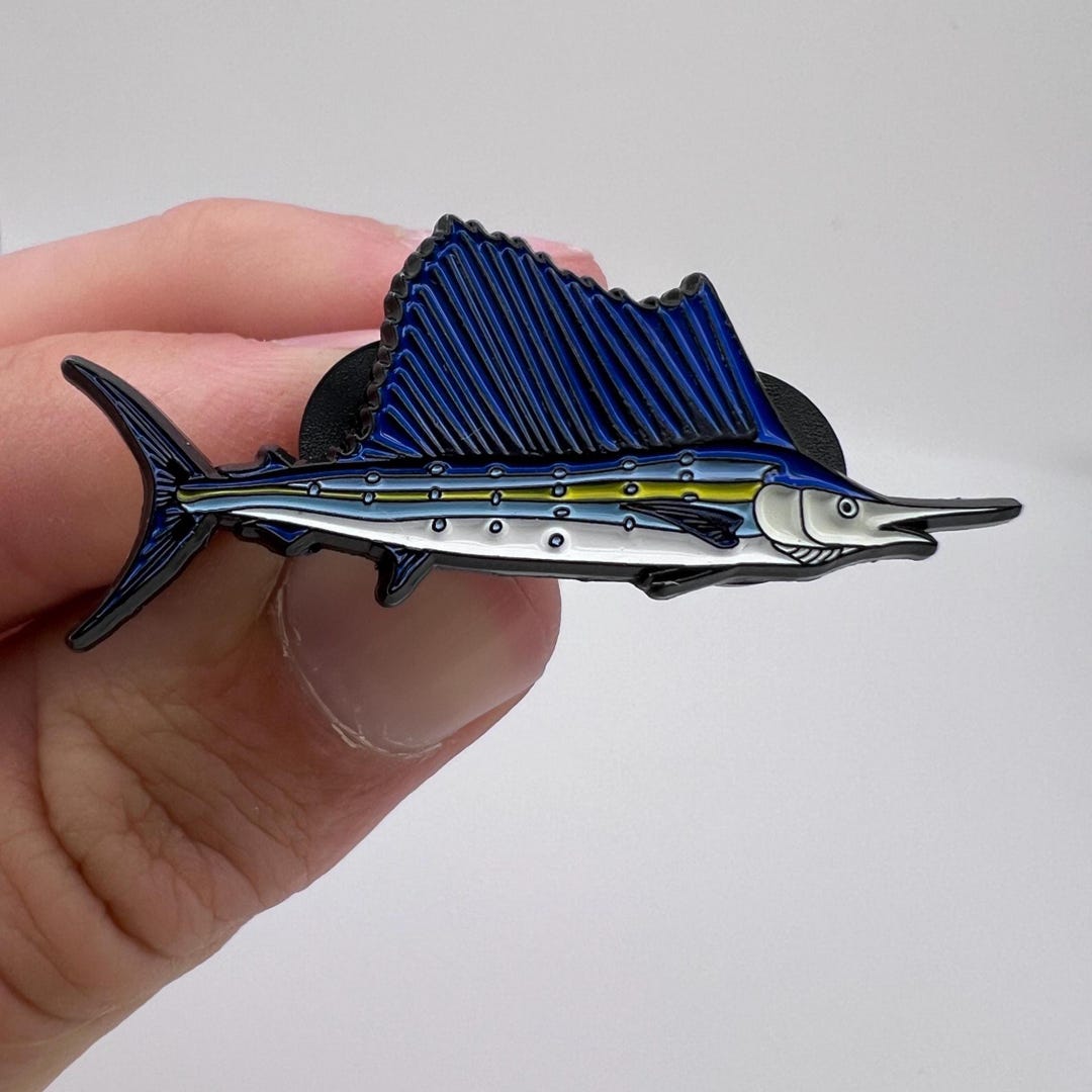 Sailfish Enamel Pin – Fishing Lapel Pin With Gift Box, Sailfish Badge ...