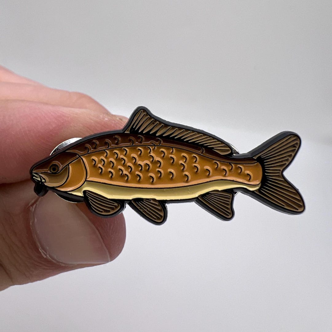 Common Carp Enamel Pin – Fishing Lapel Pin With Gift Box, Common Carp ...