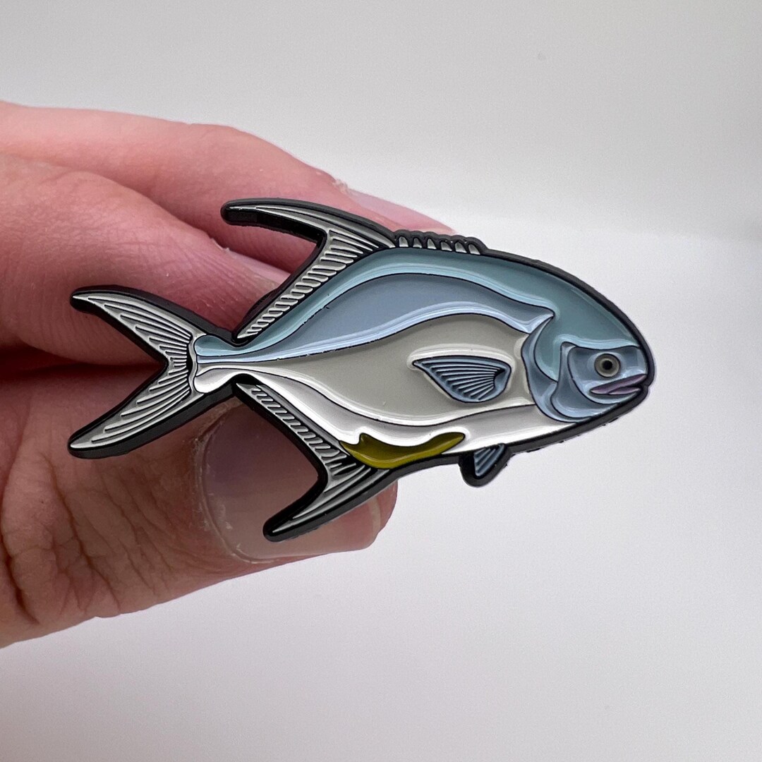 Permit Enamel Pin – Fishing Lapel Pin With Gift Box, Permit Badge, Fly ...