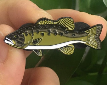 Bass Lapel Pin CC124 Bass Fish Fishing Freshwater - Etsy