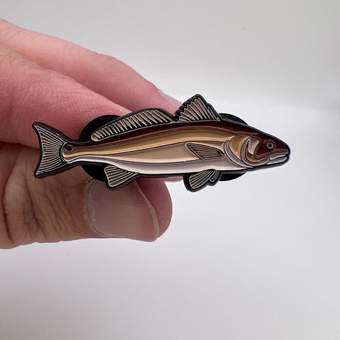 Red Drum (redfish) Enamel Pin – Fishing Lapel Pin With Gift Box, Red ...