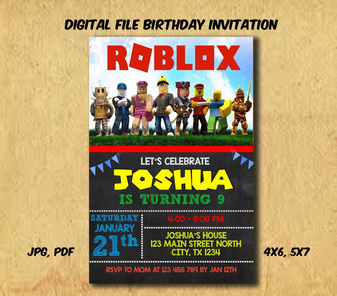 Invitación roblox cumpleaños roblox fiesta roblox | Etsy