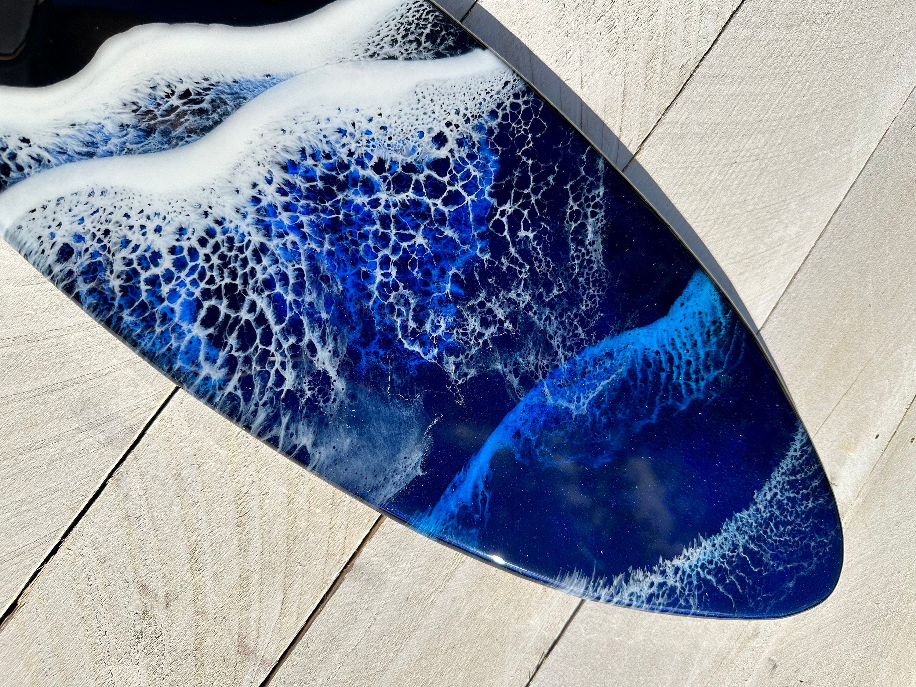 Surfboard With Epoxy Resin Ocean Waves Surfboard Wall Decor - Etsy