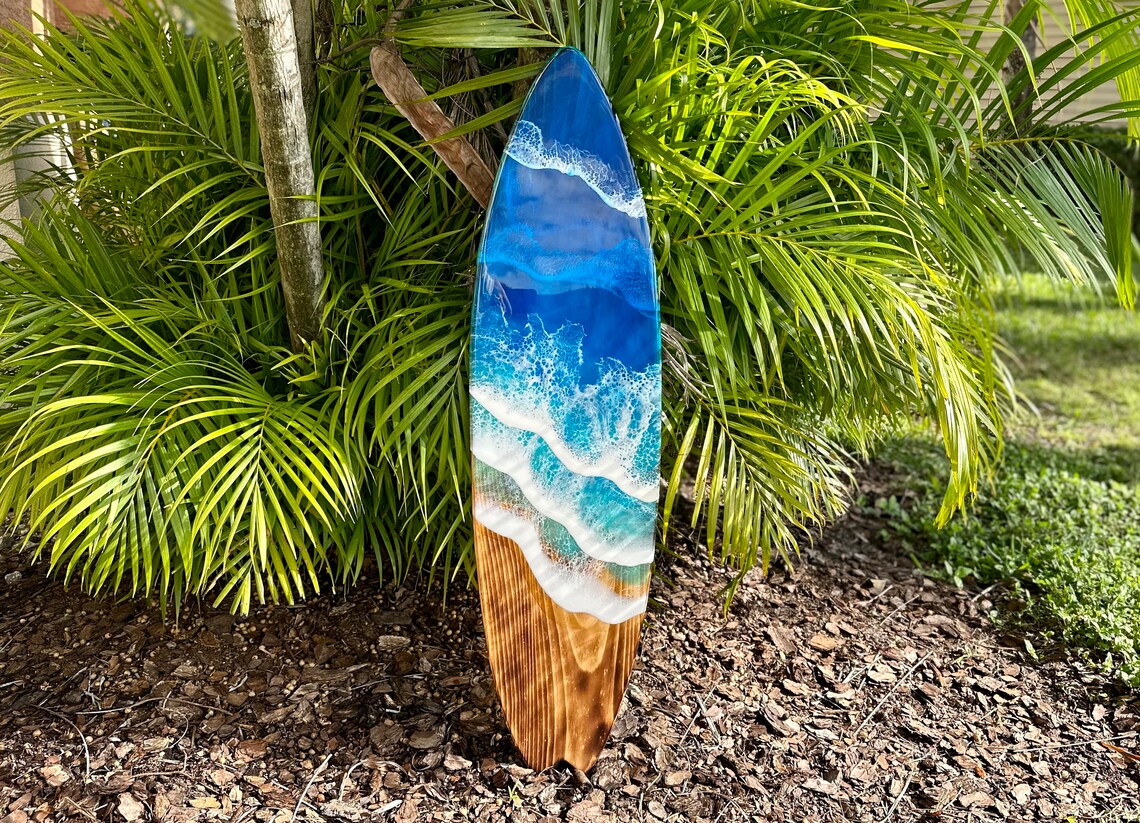Made to Order Large Surfboard With Epoxy Resin Ocean Waves - Etsy