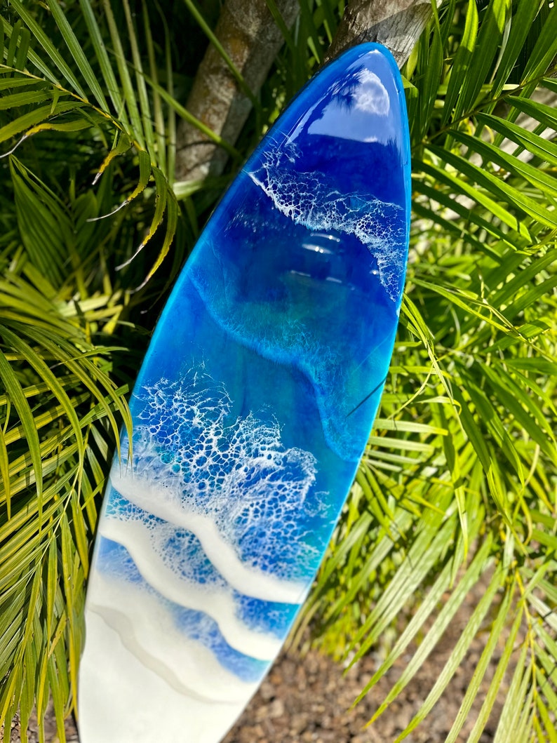 Large 3.5 Foot Surfboard With Epoxy Resin Ocean Waves - Etsy
