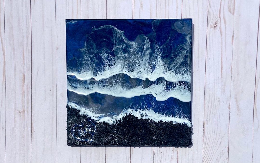 Ocean Waves Resin Art, Wall Decor, Coastal Decor, Beach Decor, Nautical ...