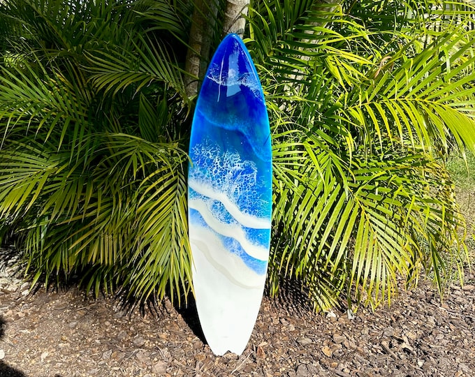 Large 3.5 Foot Surfboard With Epoxy Resin Ocean Waves, Surfboard Wall ...