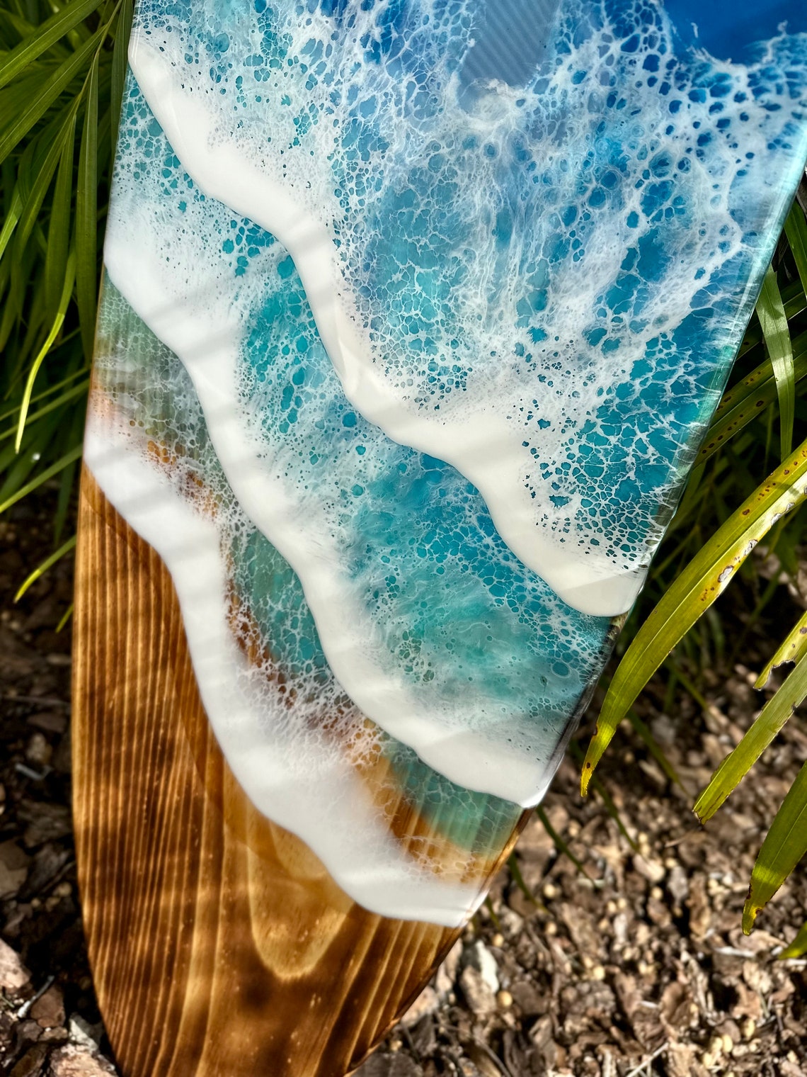 Made to Order Large Surfboard With Epoxy Resin Ocean Waves - Etsy