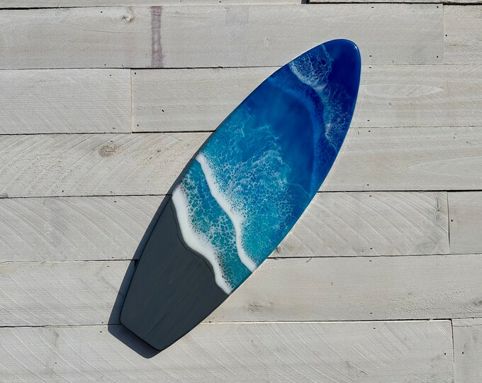 Resin Surfboard With Blue or Aqua Waves - Etsy