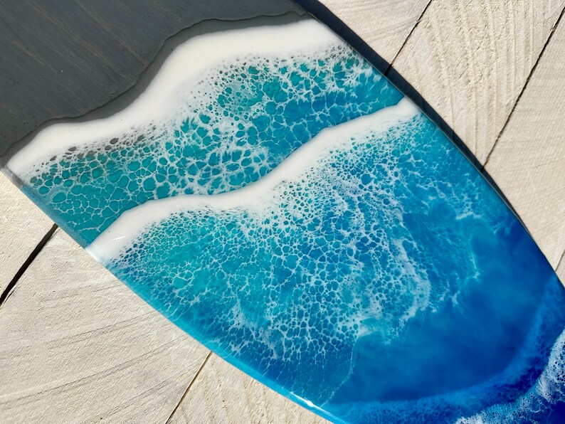 Surfboard With Epoxy Resin Ocean Waves Surfboard Wall Decor - Etsy