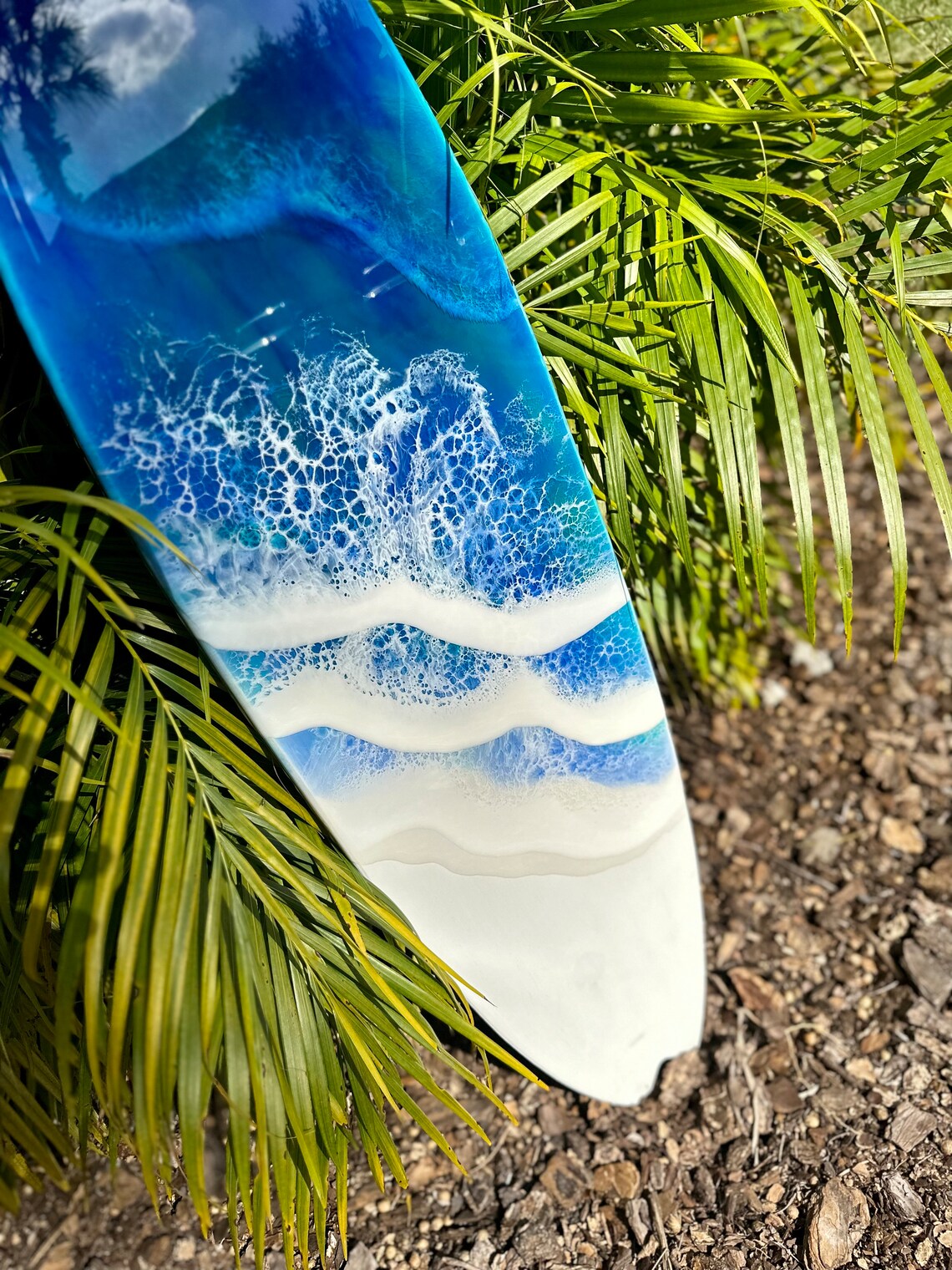 Large 3.5 Foot Surfboard With Epoxy Resin Ocean Waves - Etsy