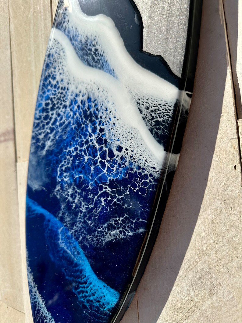 Surfboard With Epoxy Resin Ocean Waves Surfboard Wall Decor - Etsy