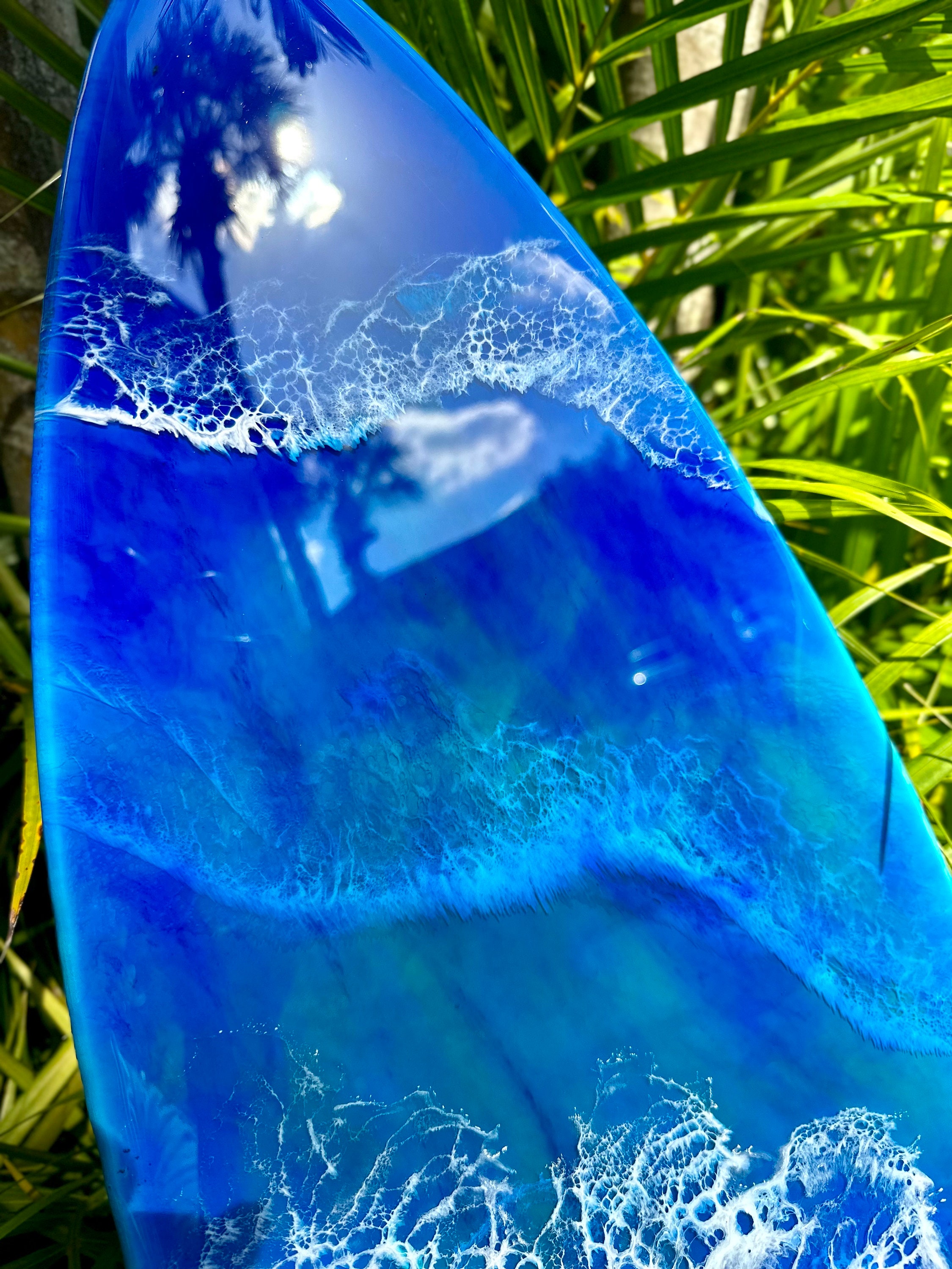 Large 3.5 Foot Surfboard With Epoxy Resin Ocean Waves - Etsy