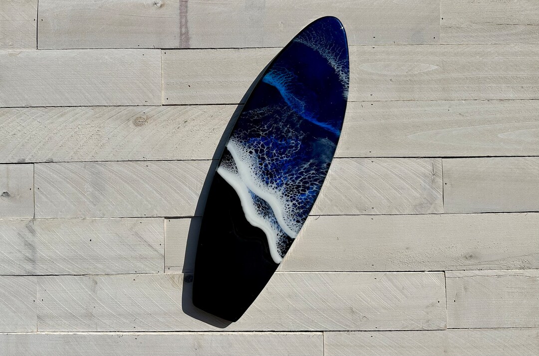 Surfboard With Epoxy Resin Ocean Waves, Surfboard Wall Decor, Surfboard ...