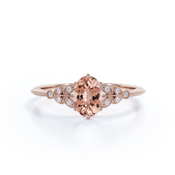 Morganite Vintage Engagement Ring - Etsy