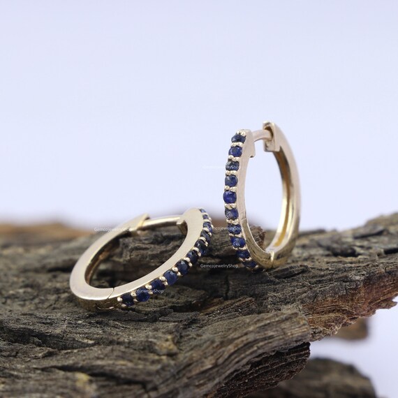 Natural Dark Blue Sapphire Prefect Full Eternity Band Huggie - Etsy