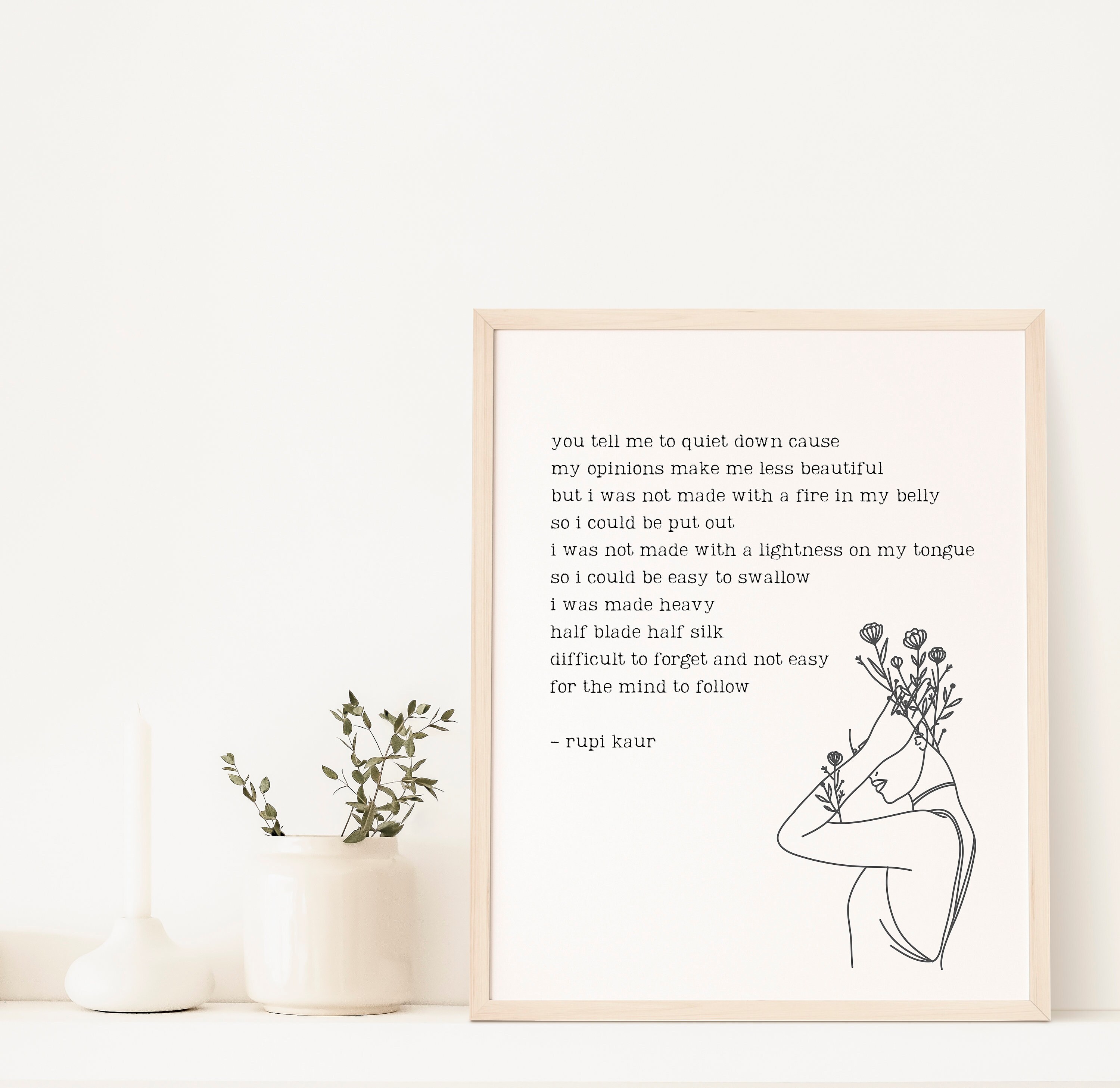 RUPI Kaur, Inspirational Wall Art, Quote Print, Poetry, Typography ...