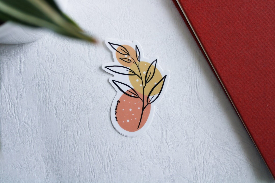 Botanical Stickers, Leaves Vinyl Sticker Waterproof, Die-cut Sticker ...