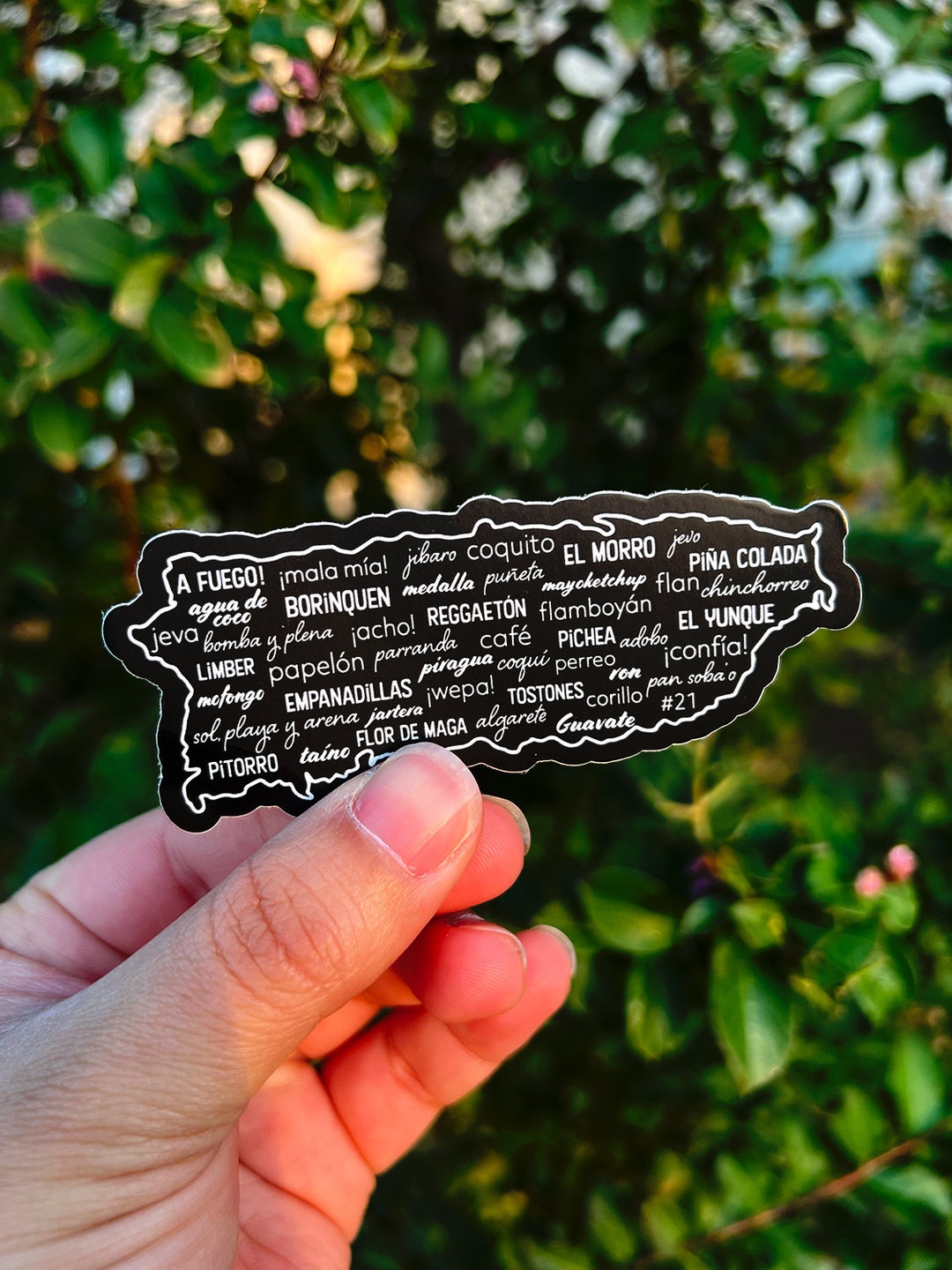 Puerto Rico Map Sticker: Boricua Slang, Waterproof Vinyl - Etsy