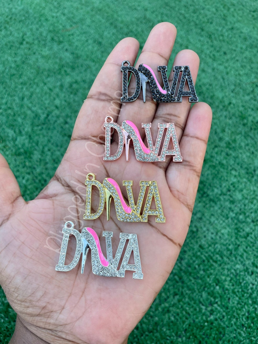 DIVA Heel Charms for Bracelet, Heel Charm, Diva Charm Bling Charm, Rhinestone Charm, Diy,charms ...