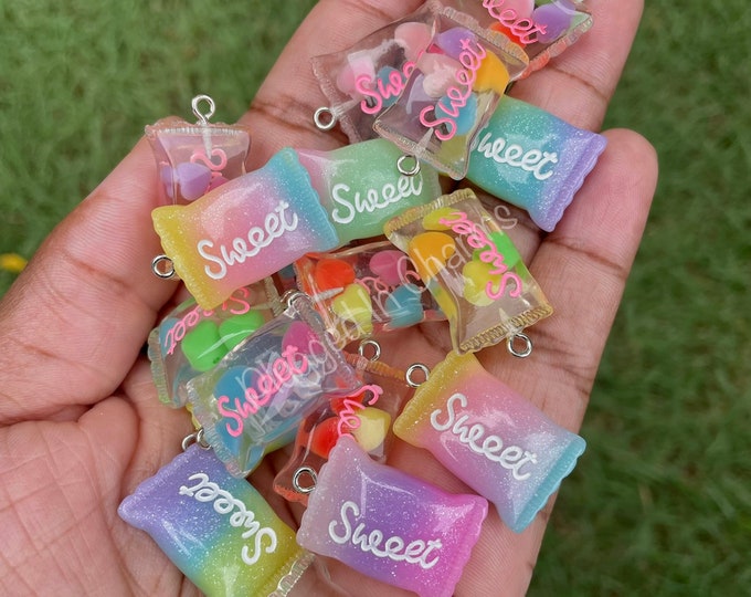 5pc Sweet Candy Charm Set , DIY, Bracelet Making, Pendant Necklace ...