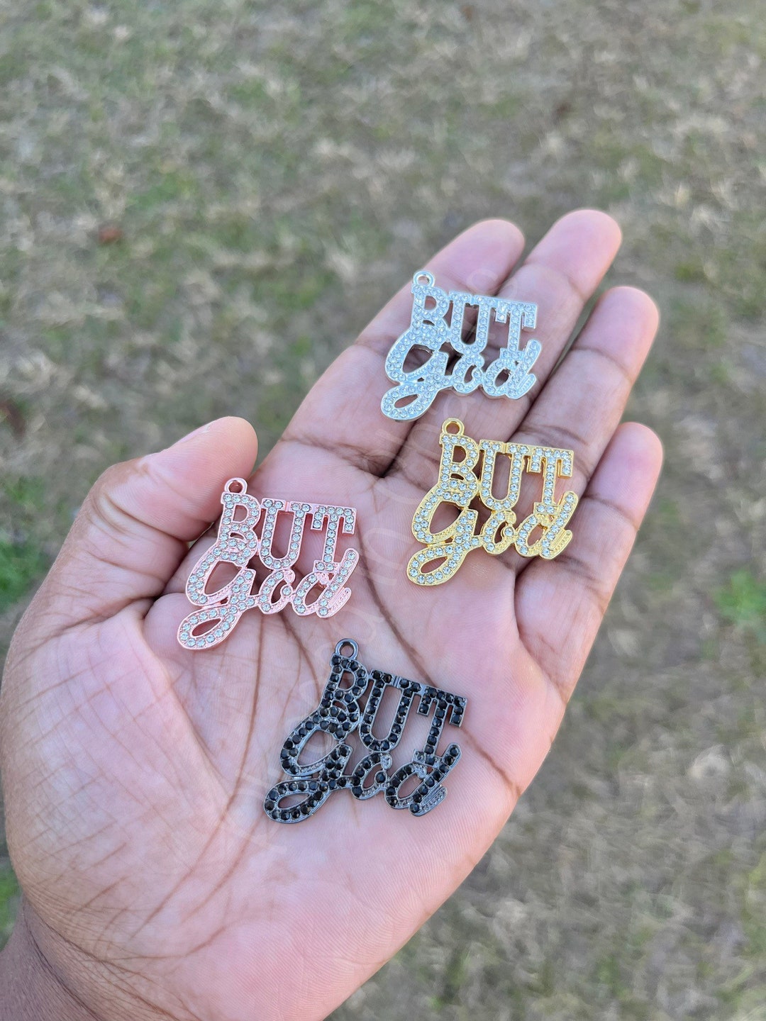 BUT GOD Charms, Christian Charm, Faith Charm, Bling Charm, Rhinestone ...