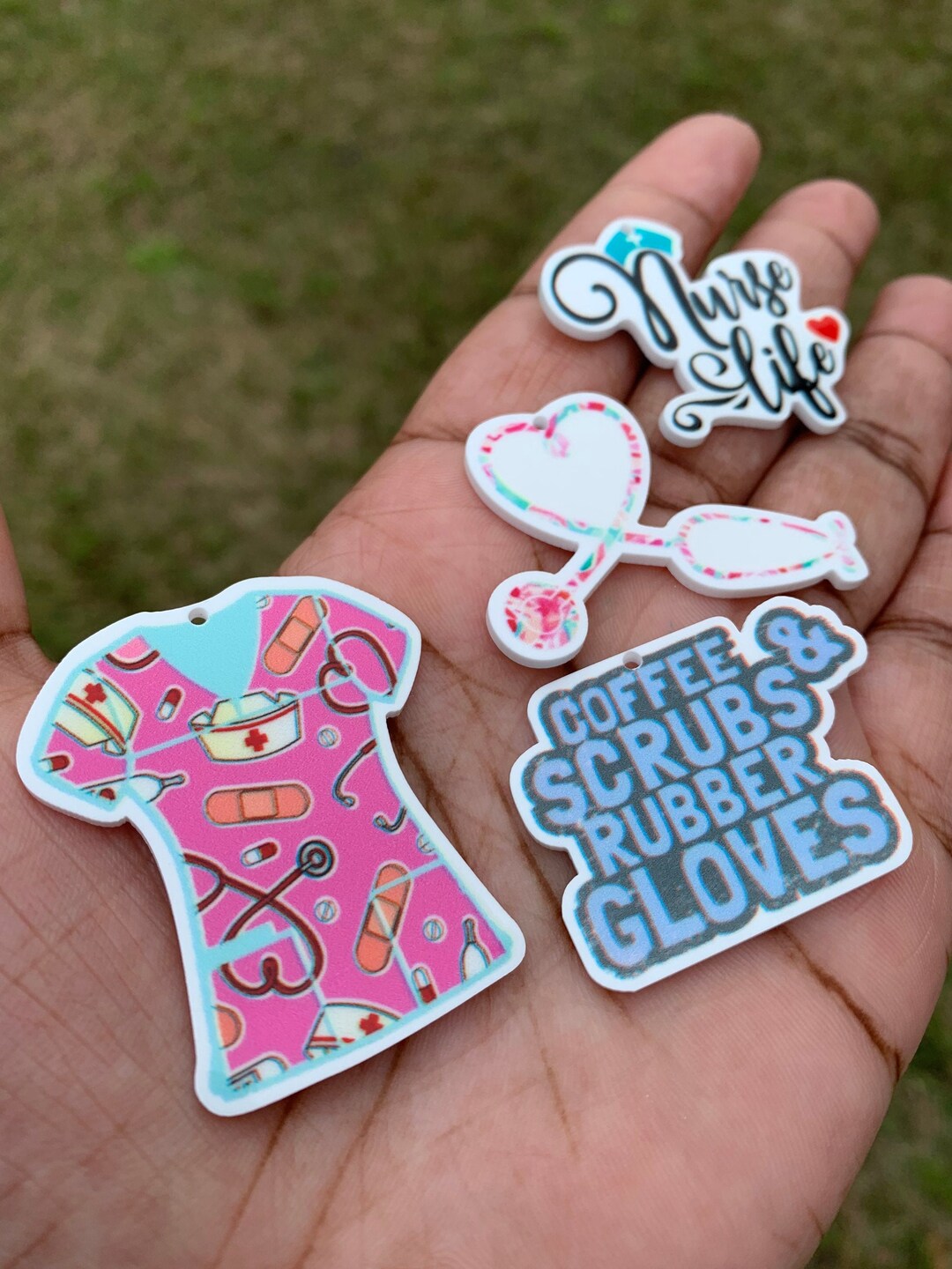 4 Piece Nursing Planar Charm Set, Nurse Life, Scrub Life, DIY, Charm Bracelet, Charms for ...