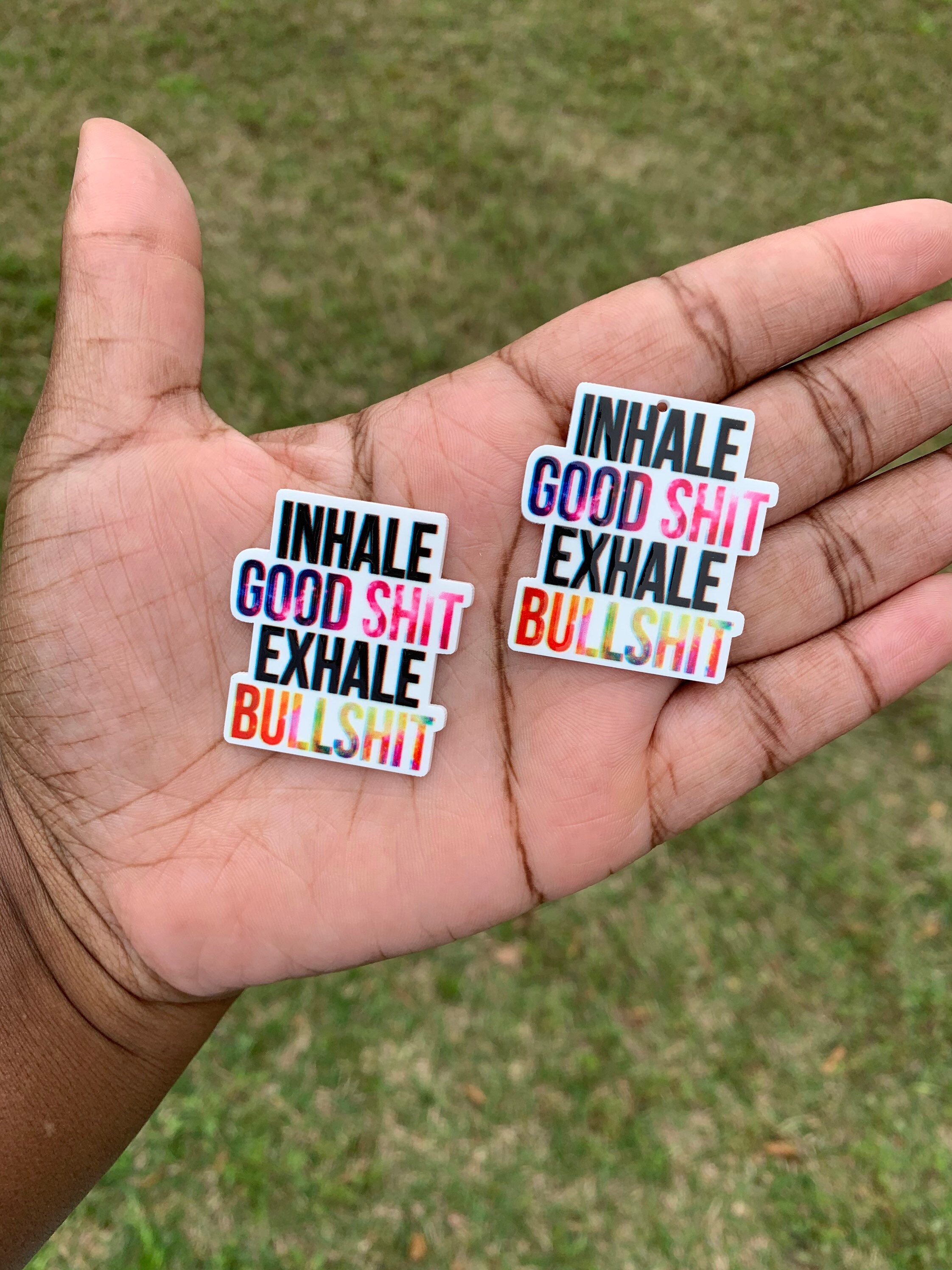 2 Piece Inhale Good Exhale Bull Planar Charm DIY Shoe Charm - Etsy