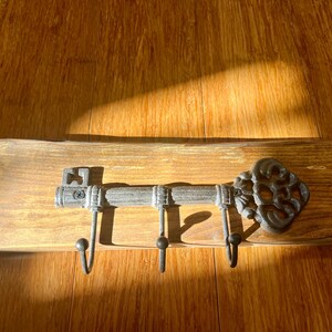 3-hook, Wall Hanging Key Holder Mounted on Apple Wood - Etsy