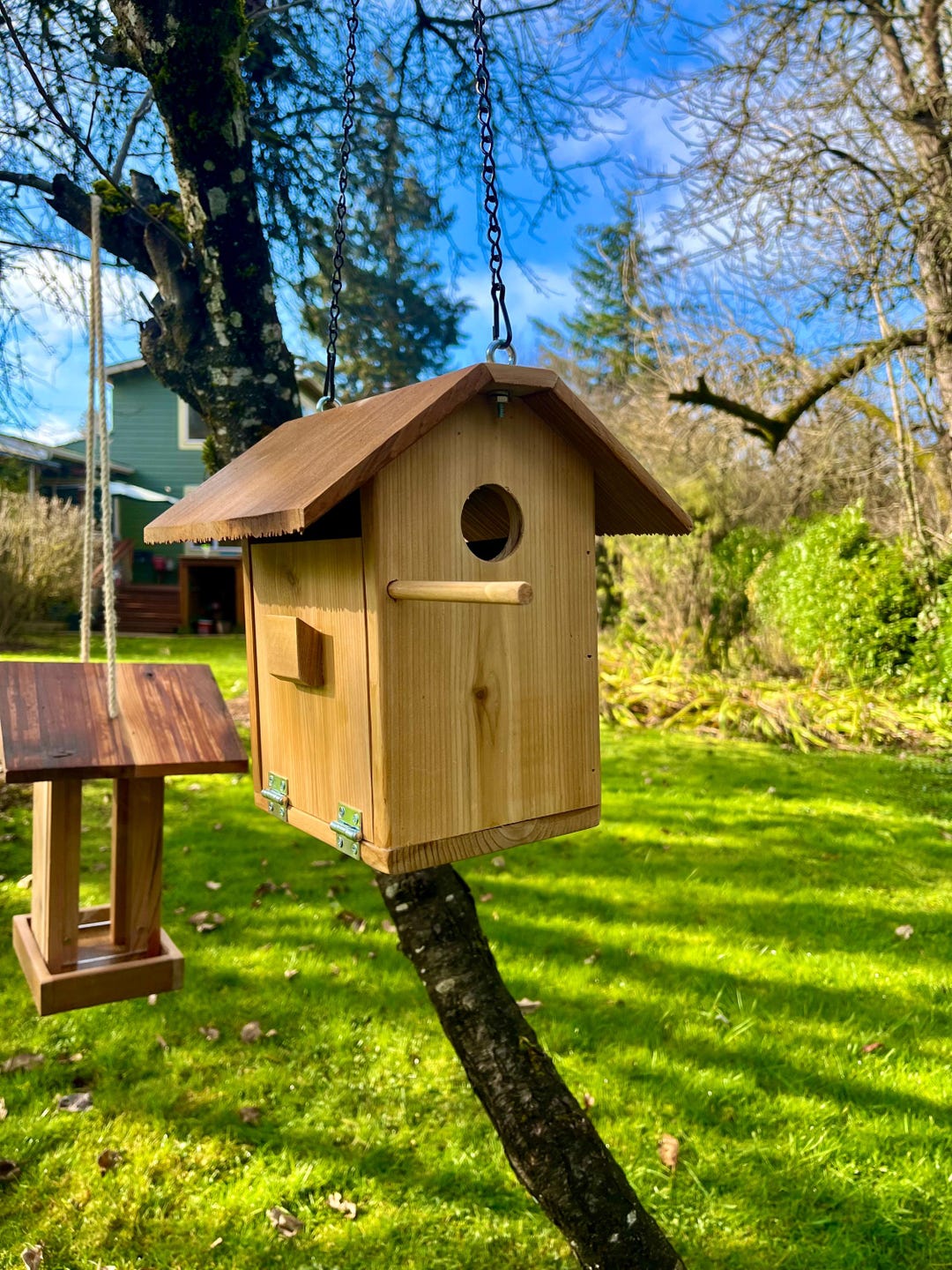 Handmade Reclaimed Cedar Birdhouse – Rustic Hanging Birdhouse With Rust ...
