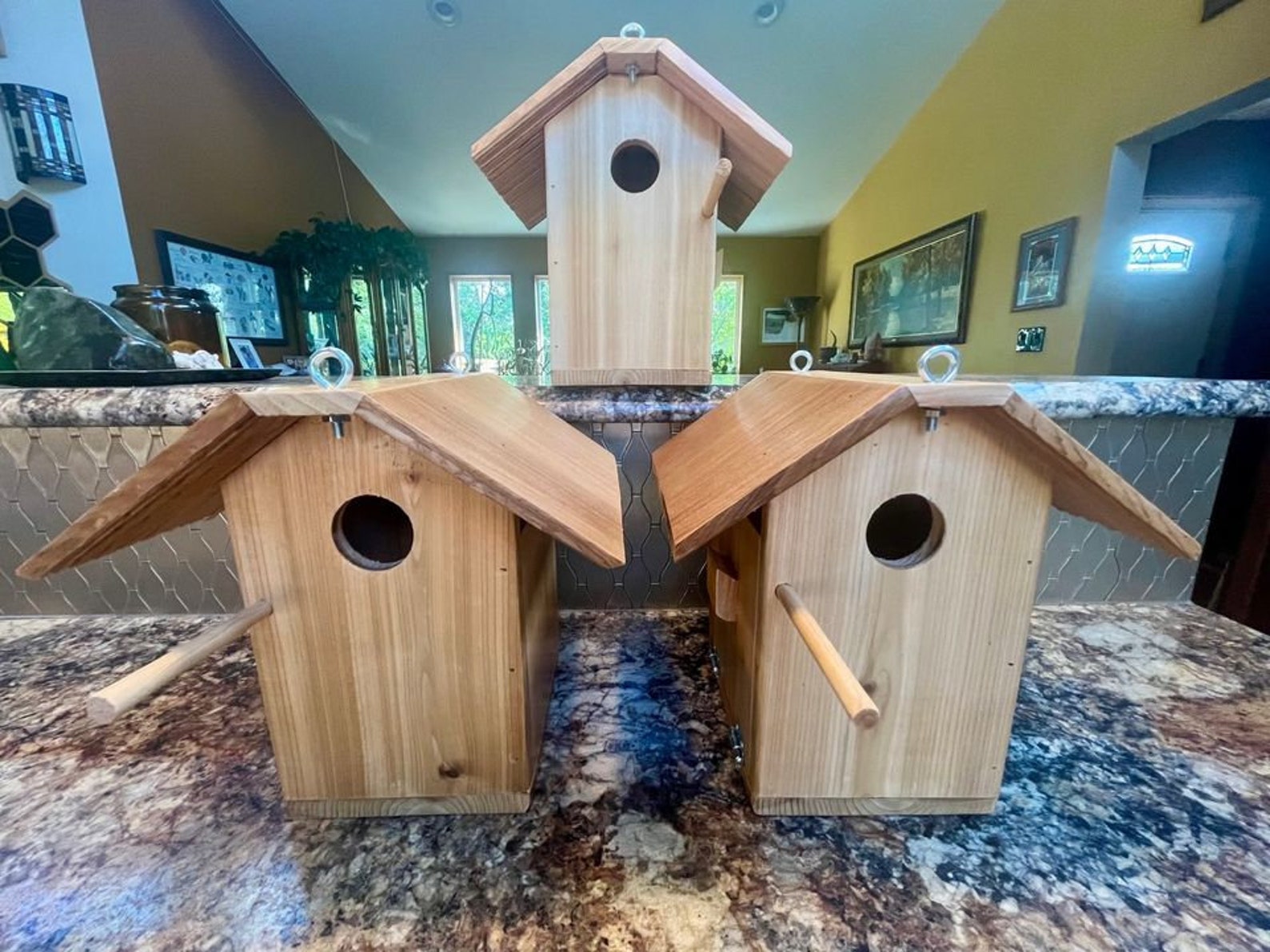 Handmade Reclaimed Cedar Birdhouse – Rustic Hanging Birdhouse With Rust ...
