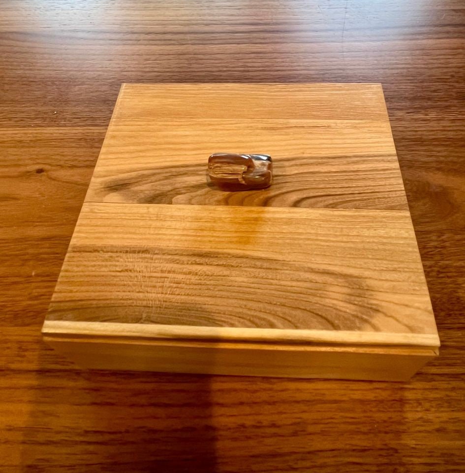 Apple Wood Jewelry Box With Petrified Wood - Etsy