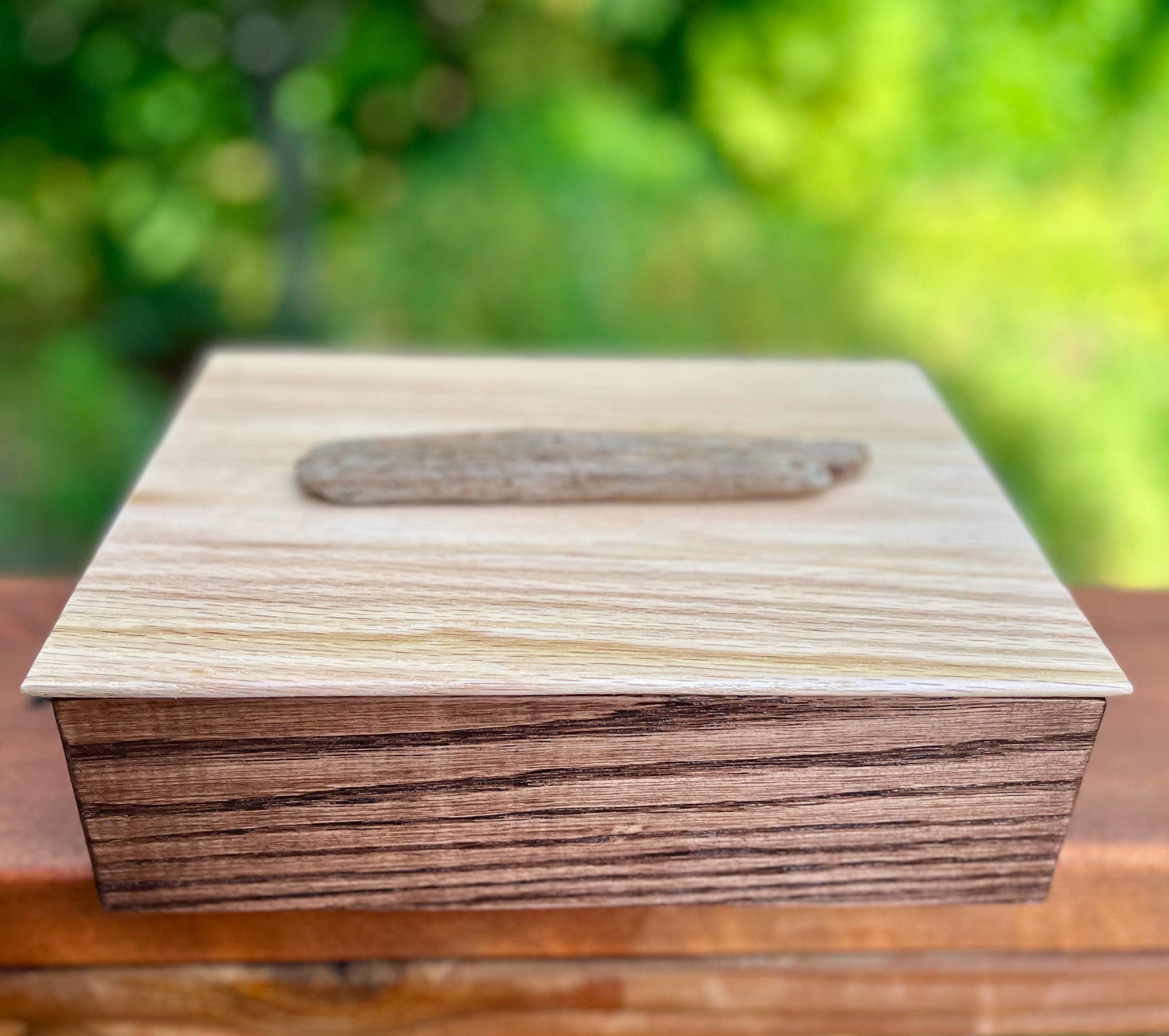 NEW Solid Oak Storage Box With Oak Lid New Zealand Driftwood Pull - Etsy