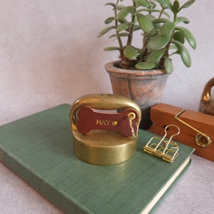 Custom Dog Bone Leather Keychain - Customisable With Name / Initials ...