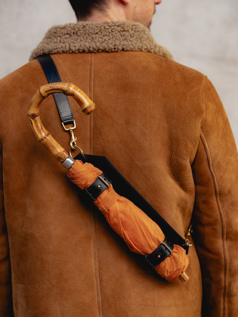 Umbrella Sling / Umbrella Carrier / Leather Umbrella Shoulder Holder ...