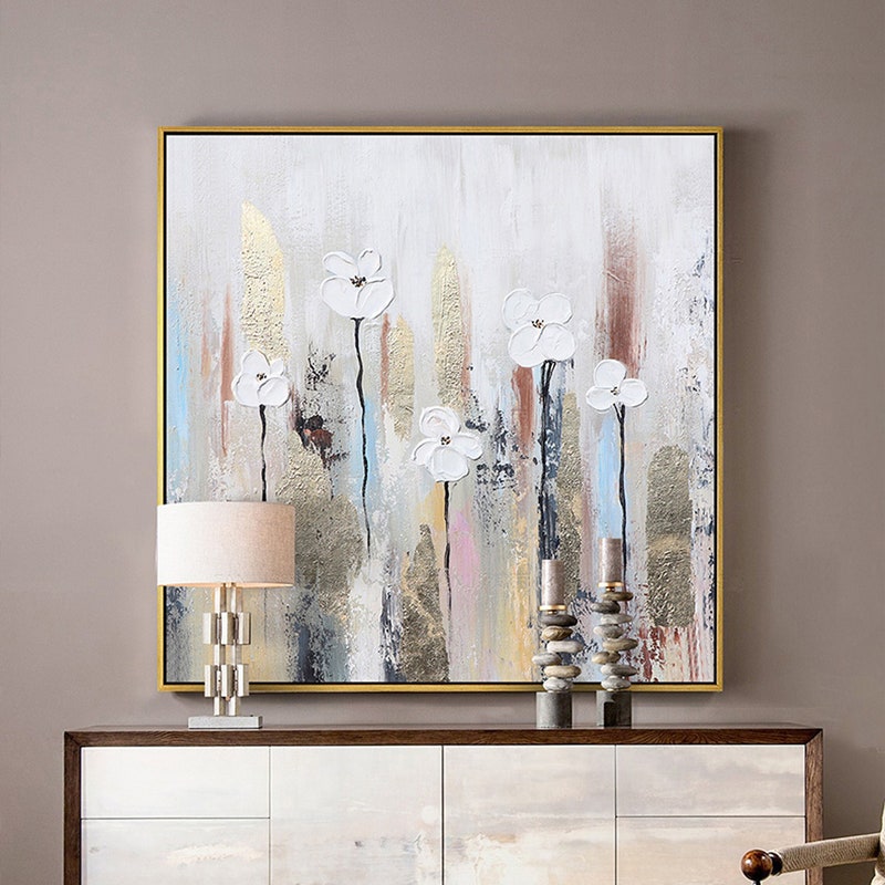 Abstract Flower Canvas Wall Art - Etsy