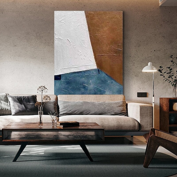 Abstract Painting Blue Rust - Etsy