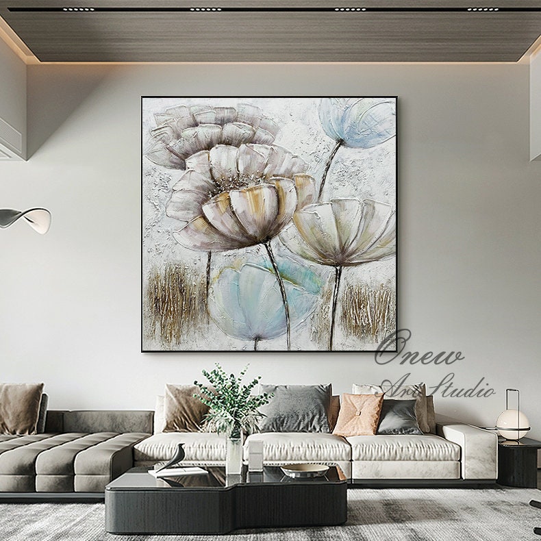 Large Abstract Flowers Oil Painting on Canvas Original - Etsy