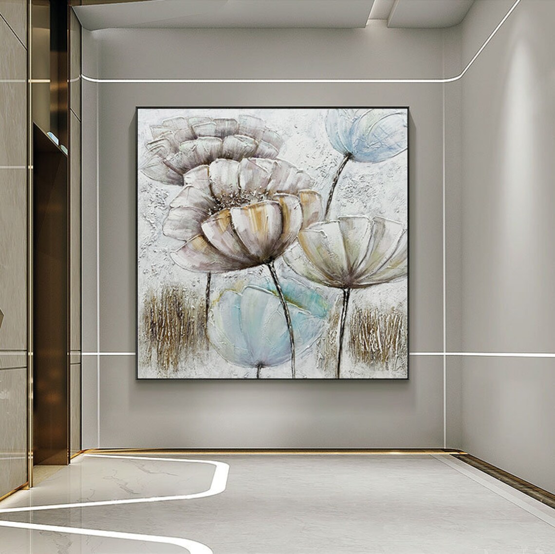 Large Abstract Flowers Oil Painting on Canvas Original - Etsy