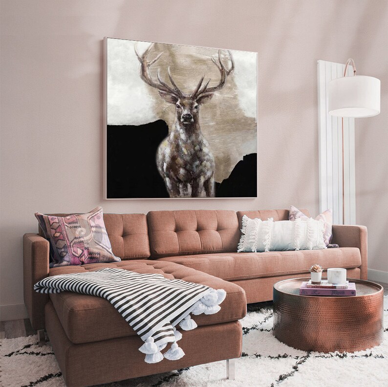Large Abstract Deer Oil Painting on Canvas Original and - Etsy